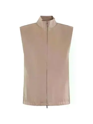 VALENZA High-neck Zip-up Gilet - Neutrals
