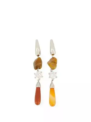 PANCONESI Ascolto Chandelier Agate Earrings - Silver