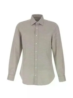 Michael Kors Micro-check Cotton Shirt - Neutrals