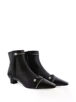 PARIS PUNK Buckle-detail Leather Ankle Boots