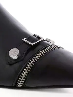 PARIS PUNK Buckle-detail Leather Ankle Boots