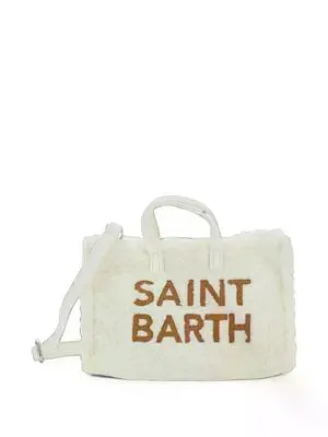 MC2 SAINT BARTH Teddy Logo-embroidered Teddy-textured Mini Bag - Neutrals