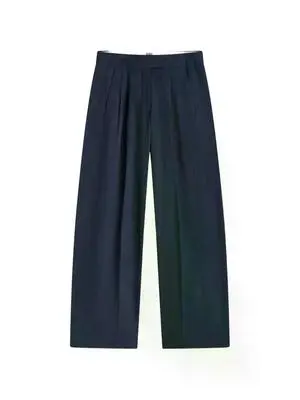 Scotch & Soda Pleated Wide-leg Trousers - Blue