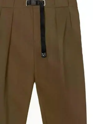 WHITE SAND Belted Pleated Trousers