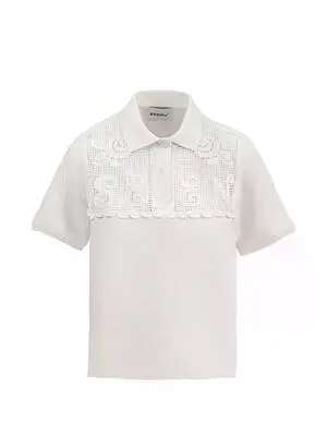SEEN USERS Old School New Cool Lace-overlay Polo Top