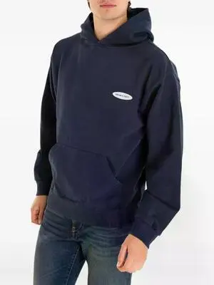 BRAM’S FRUIT Slogan-print Pouch-pocket Hoodie - Blue