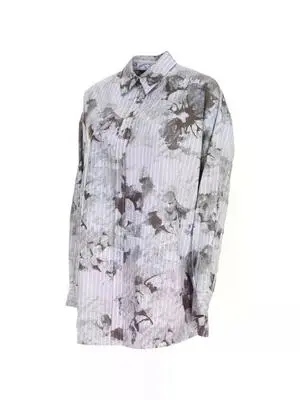 Just Cavalli Floral-print Striped Shirt