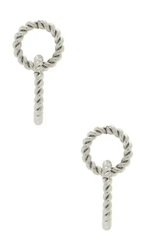 CASA CLARA Lune Drop Earrings In Metallic - Silver