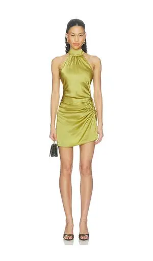 STONE COLD FOX X Ellie Halter Mini Dress In Green