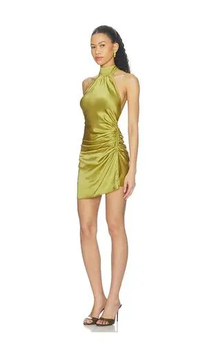 STONE COLD FOX X Ellie Halter Mini Dress In Green