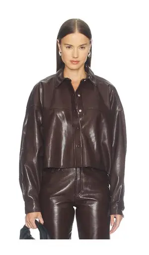 AGOLDE Agnes Shirt In Brown - Madera