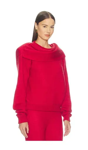 ROWEN ROSE Mohair Jumper With Integrated Scarf