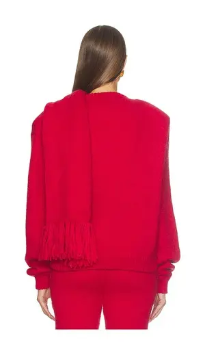ROWEN ROSE Mohair Jumper With Integrated Scarf