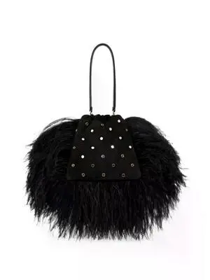 Etro Small Suede Kalispera Bag With Feather Detail And Studs