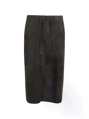 Max Mara Suede Drawstring-waist Skirt