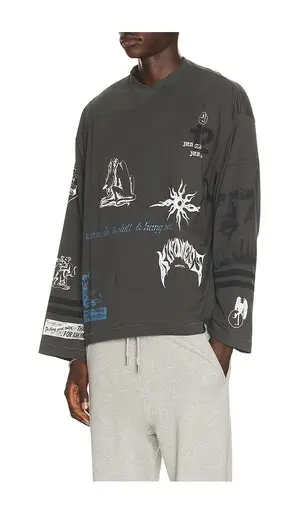 JUNGLES Mayhem Jersey In Charcoal