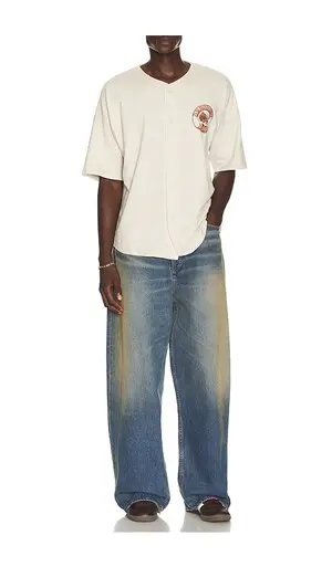 Junk Food Grateful Dead Rose Baseball Jersey In White