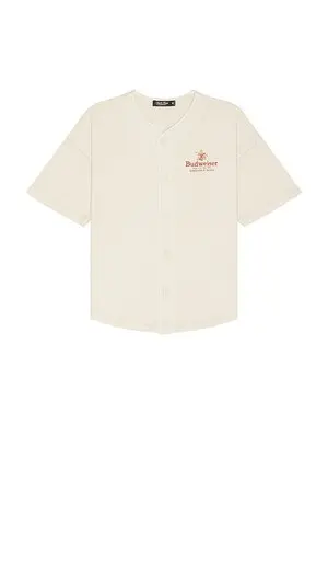Junk Food Budweiser Anheuser Busch Baseball Jersey In White