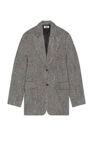 KROST Eco Herringbone Longline Blazer In & White