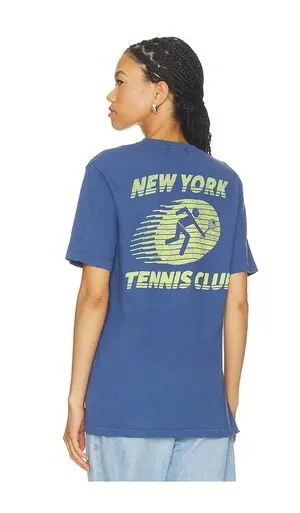 Junk Food New York Tennis Club Vintage Tee In Blue - True Navy