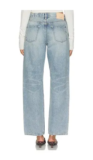 Moussy Vintage Albany Low Straight Leg Jeans In Blue