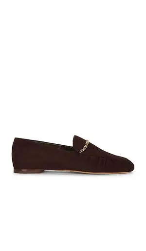 MARIA LUCA Ortensia Suede Loafer In Chocolate