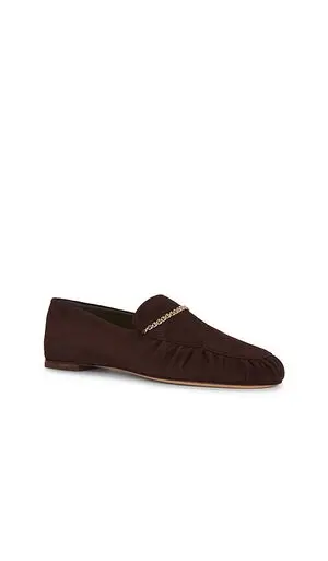 MARIA LUCA Ortensia Suede Loafer In Chocolate