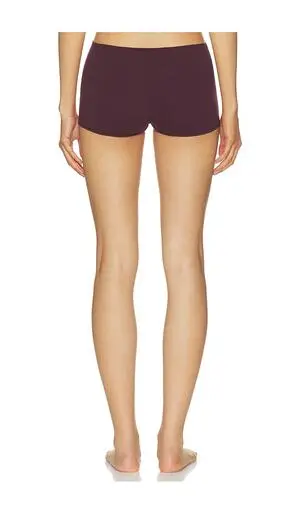 SKIMS Everyday Cotton Boyshort In Wine
