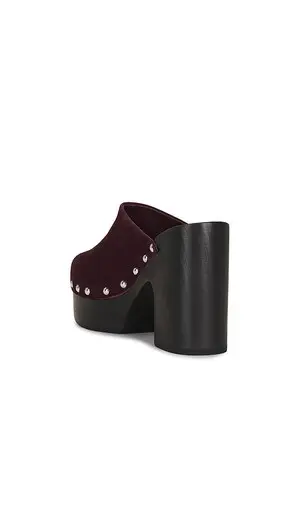 SIMONMILLER Suede Sol Platform Clog In Wine