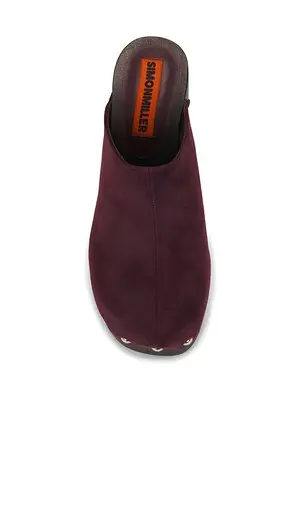 SIMONMILLER Suede Sol Platform Clog In Wine
