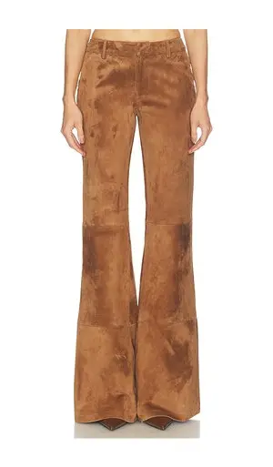 SAU LEE Gael Suede Pant - Brown