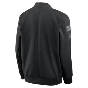 Nike Detroit Lions Salute To Service Sideline Nfl Full-zip Bomber Jacket - Black