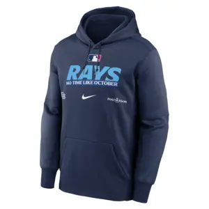 Nike Tampa Bay Rays 2026 Postseason Authentic Collection Therma-fit Mlb Pullover Hoodie - Blue