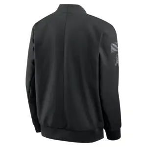 Nike New England Patriots Salute To Service Sideline Nfl Full-zip Bomber Jacket - Black