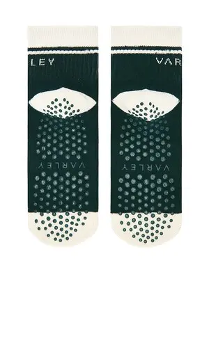 Varley Grayson Half Crew Grip Sock In Green