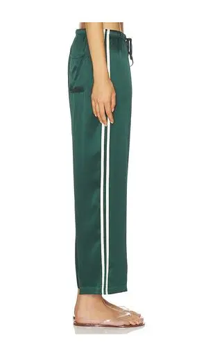 Donni. The Silk Stripe Crop Pant In Green