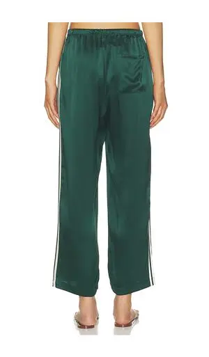 Donni. The Silk Stripe Crop Pant In Green