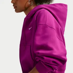 Nike Studio Fleece Medium Weight Oversized Full-zip Cropped Hoodie
