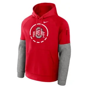 Nike Ohio State Primetime Therma-fit College Pullover Hoodie - Red