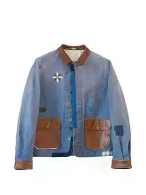 KHOKI Patchwork-detail Leather-trim Jacket