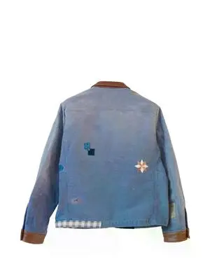 KHOKI Patchwork-detail Leather-trim Jacket