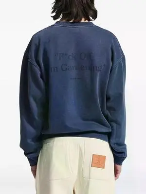 BRAM’S FRUIT Distressed Slogan-print Sweater