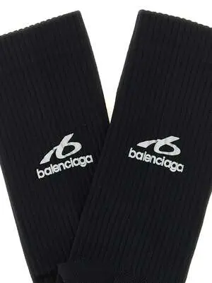 Balenciaga Ribbed Socks With Logo