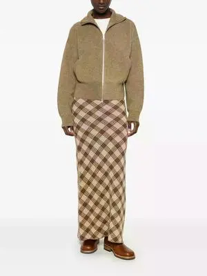 Extreme Cashmere Zip-up Ribbed-trim Cardigan - Green