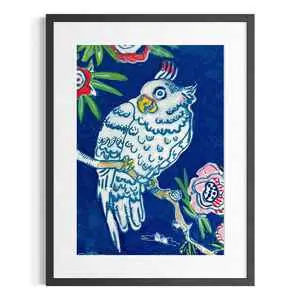 MIRAMON Blue / Red Cockatoo & Flowers - Blue/red