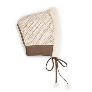 VICTORIA SLAVINSKAIA Openwork Cashmere Shearling Hood - Brown