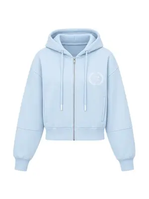 BONDI ACTIVE Slow Mode Crop Hoodie Chambray