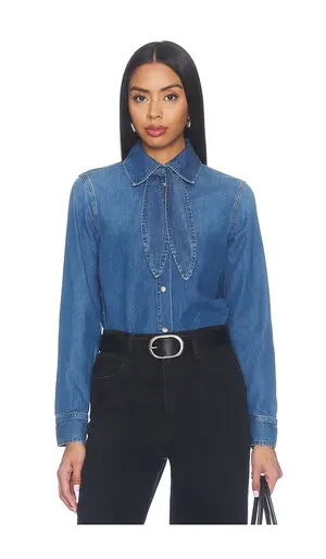 FRAME The Clementine Shirt In Blue - Hideaway