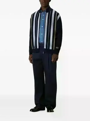 Drole De Monsieur Striped Zip-up Sweater