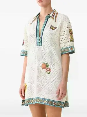 Camilla Embroidered Pointelle-knit Tunic